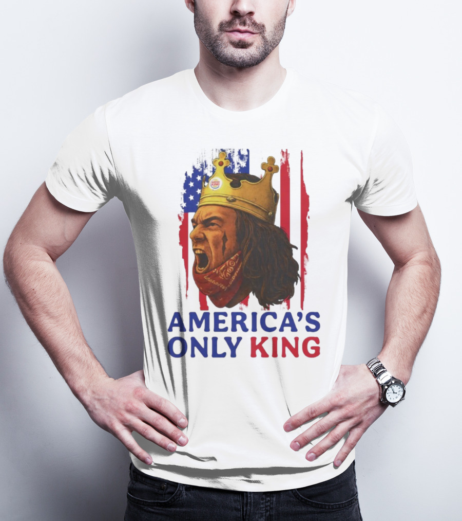America's Only King Burger King Crown USA Theme T-Shirt