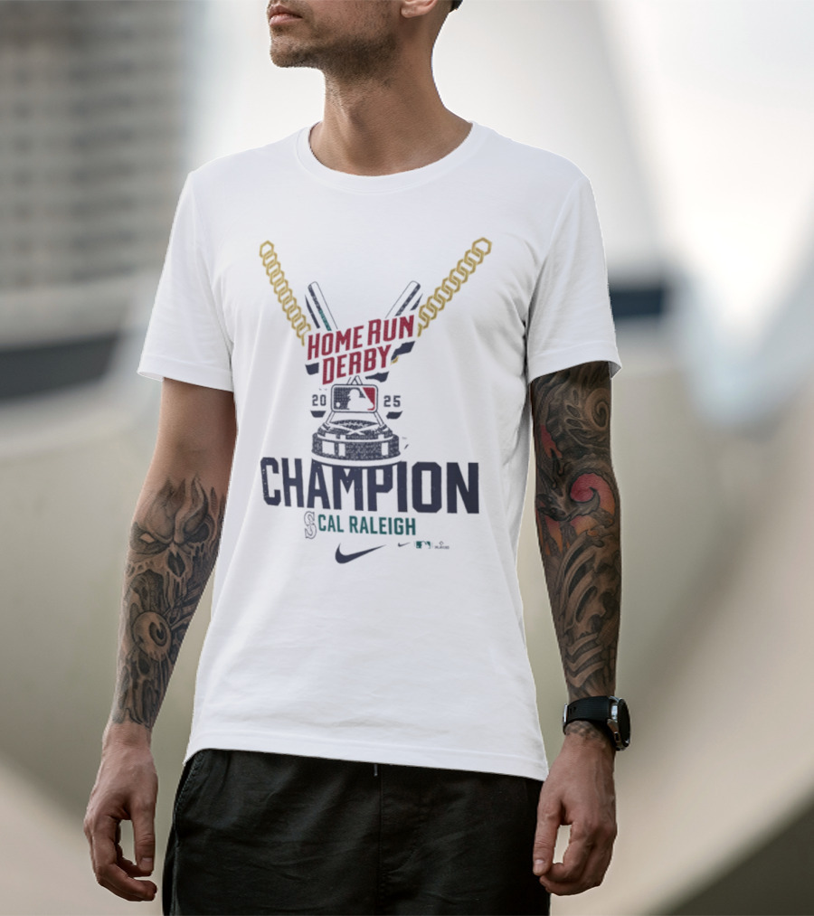 Seattle Mariners Cal Raleigh 2025 Home Run Derby Champion Nike MLB T-Shirt