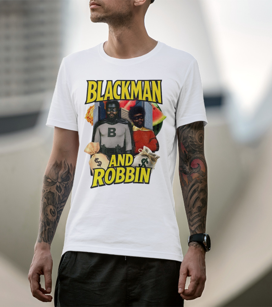 Blackman And Robbin Urban Twist Iconic Duo Bold Parody T-Shirt
