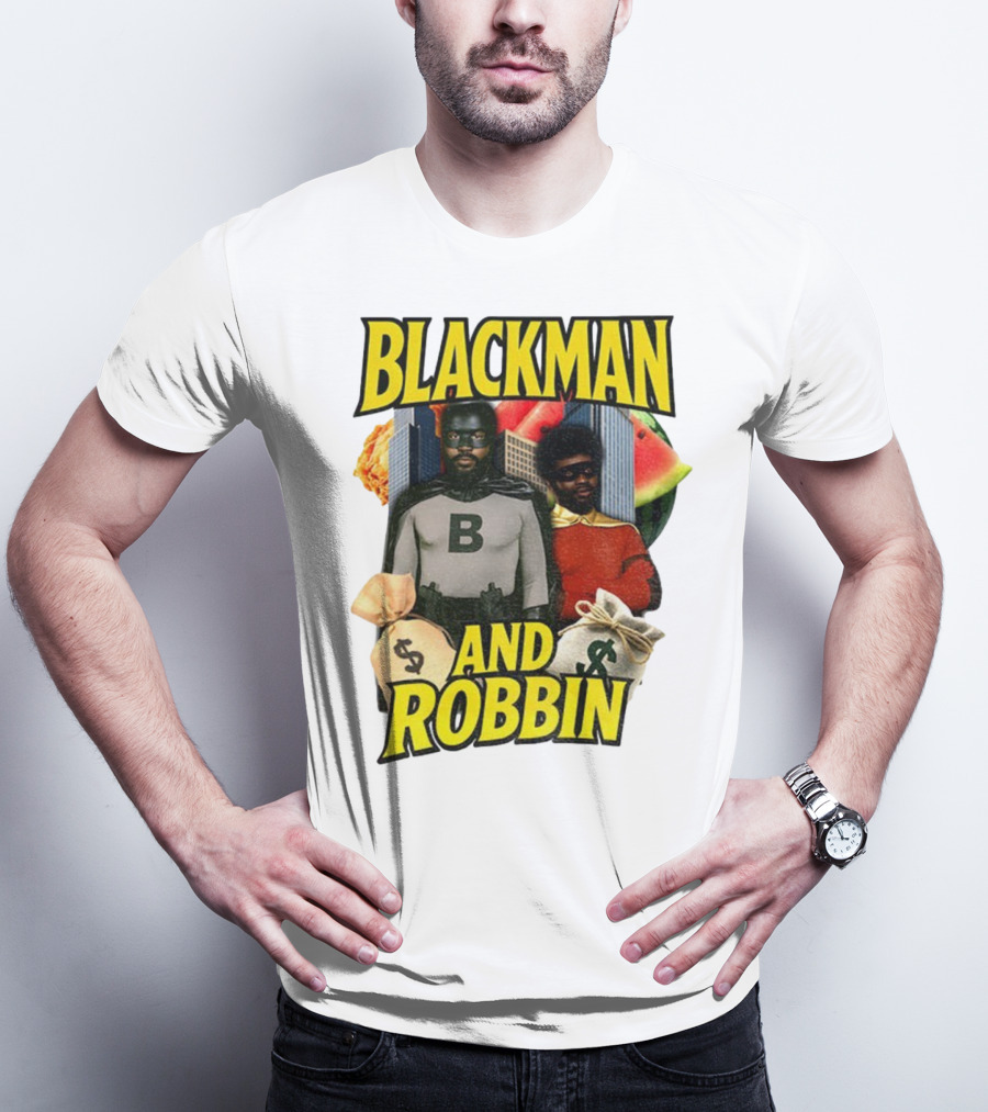 Blackman And Robbin Urban Twist Iconic Duo Bold Parody T-Shirt