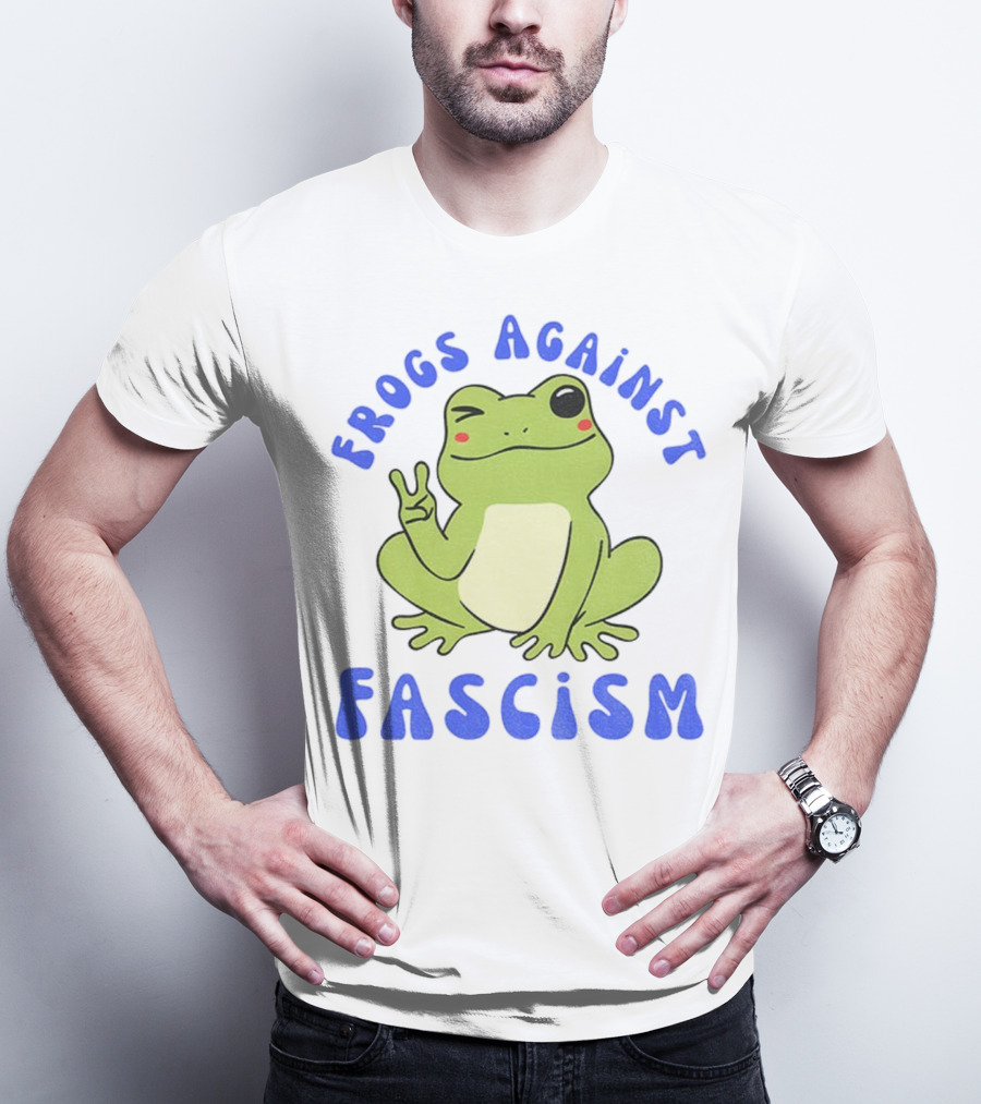 Frogs Against Fascism Cute Peaceful Frog Meme T-Shirt