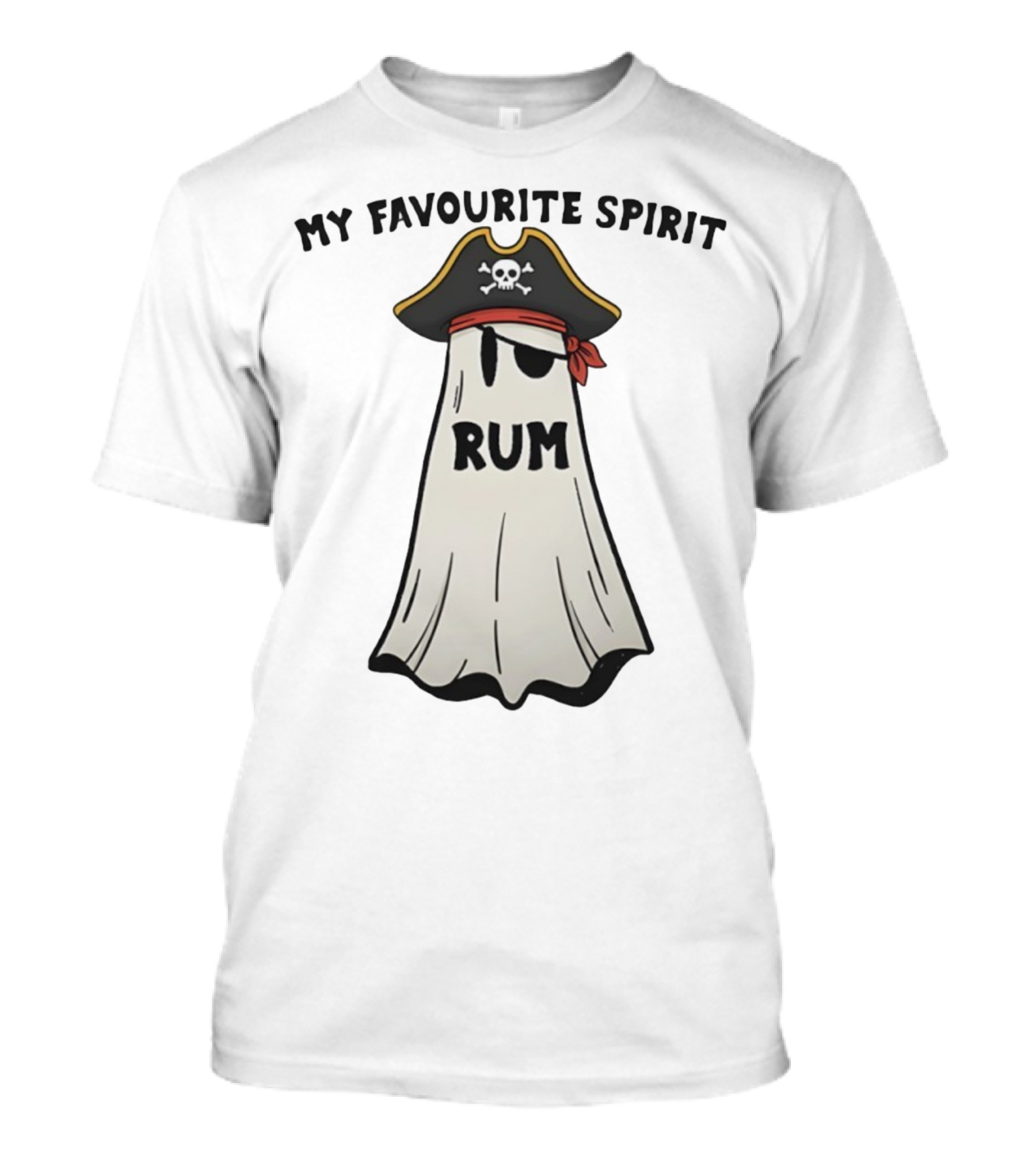 My Favourite Spirit Rum Pirate Ghost Funny Halloween Costume T-Shirt