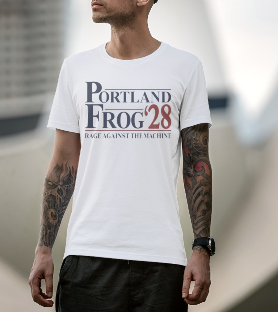Portland Frog ’28 Rage Against The Machine Retro Style T-Shirt