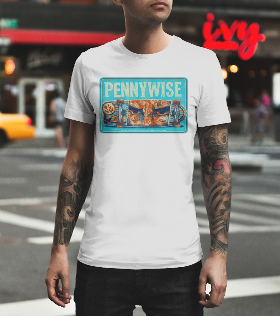 Pennywise Festival Altavoz Medellín CO Octubre 13 2025 Skateboard Art T-Shirt