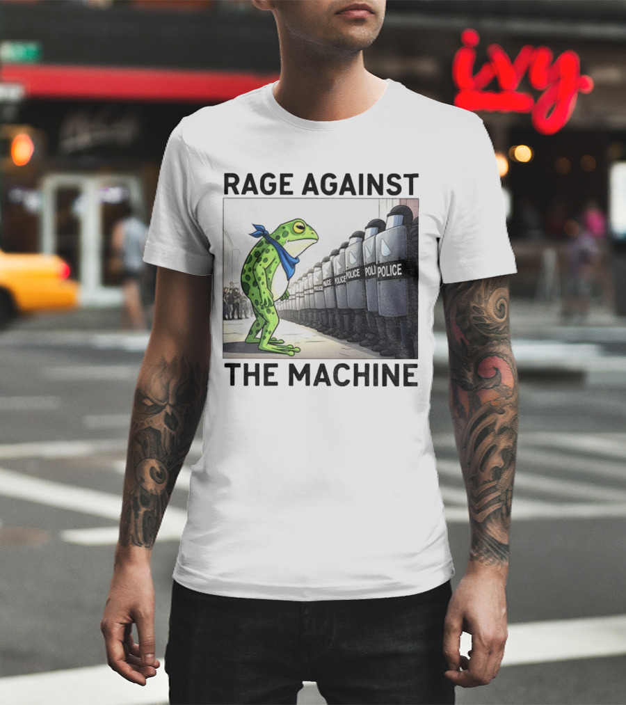 Rage Against The Machine Portland Frog Police Anti-Fascism Vintage T-Shirt