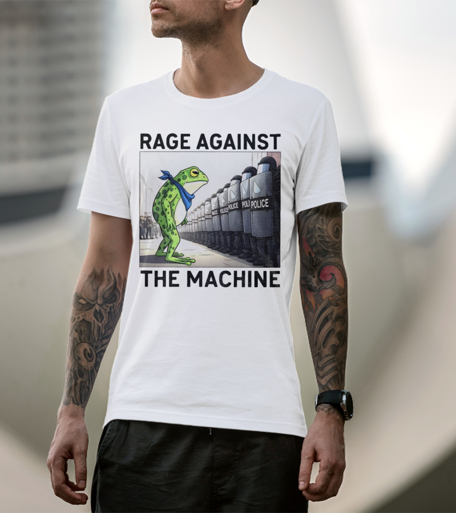 Rage Against The Machine Portland Frog Police Anti-Fascism Vintage T-Shirt