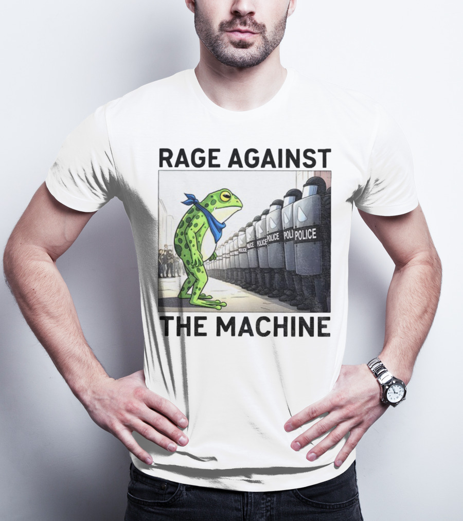 Rage Against The Machine Portland Frog Police Anti-Fascism Vintage T-Shirt