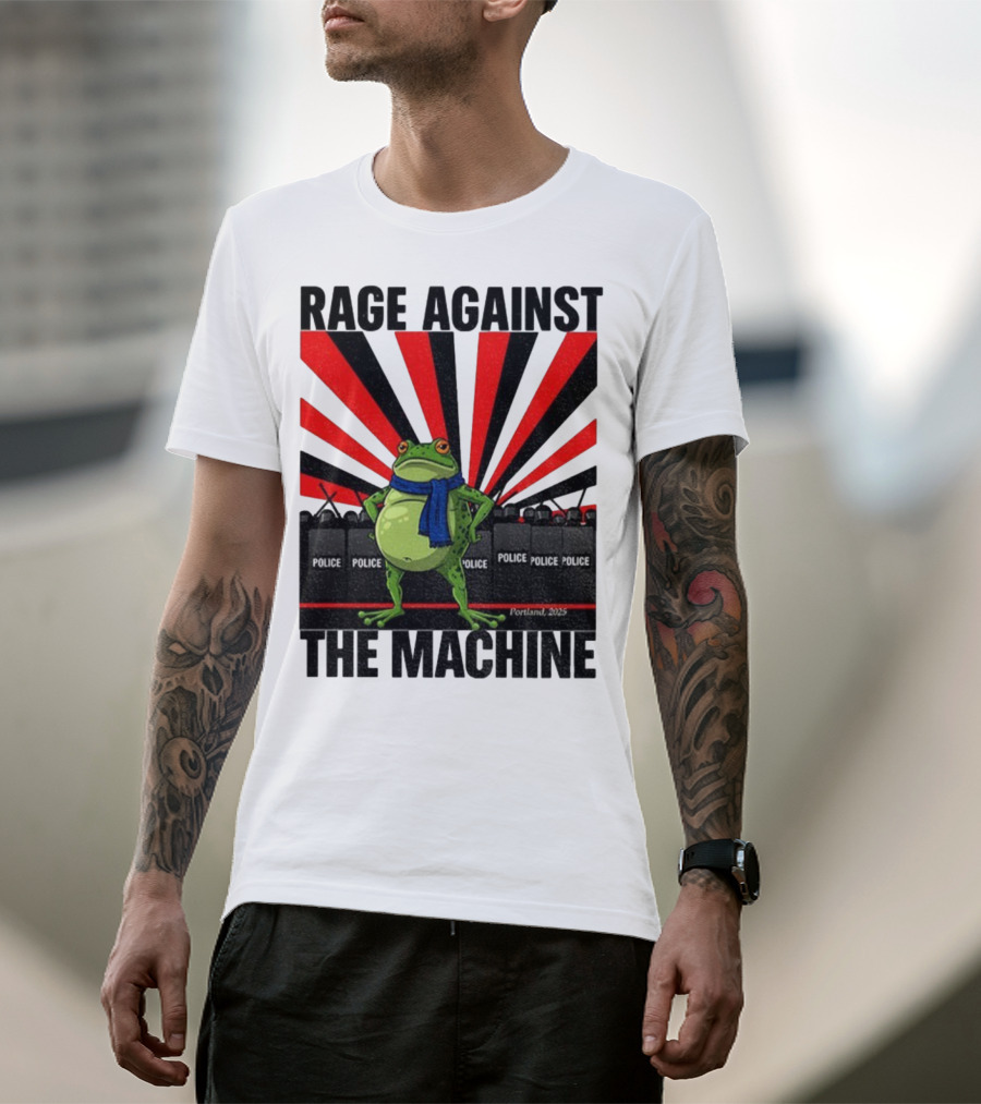 Rage Against The Machine Portland Frog Police 2025 Anti Trump Vintage T-Shirt