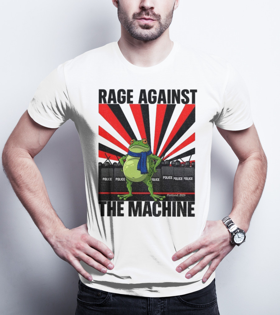 Rage Against The Machine Portland Frog Police 2025 Anti Trump Vintage T-Shirt