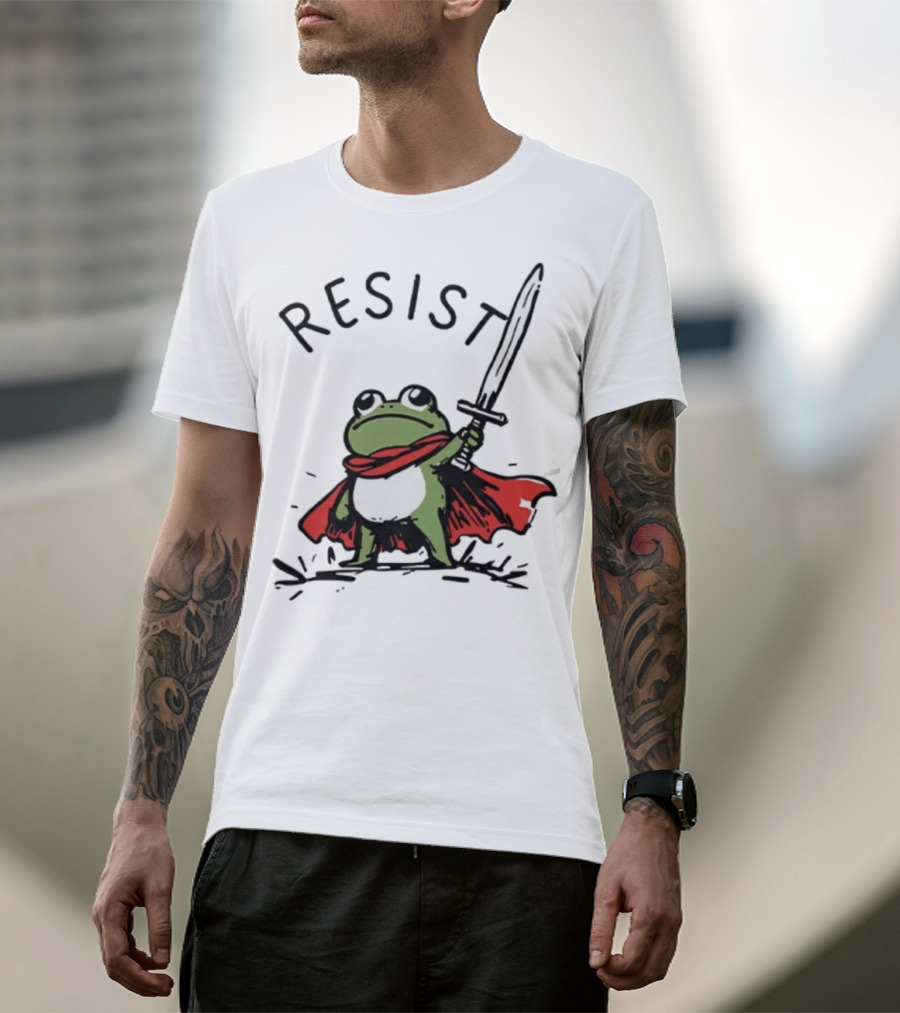 Portland Frog Resist Sword Cape T-Shirt