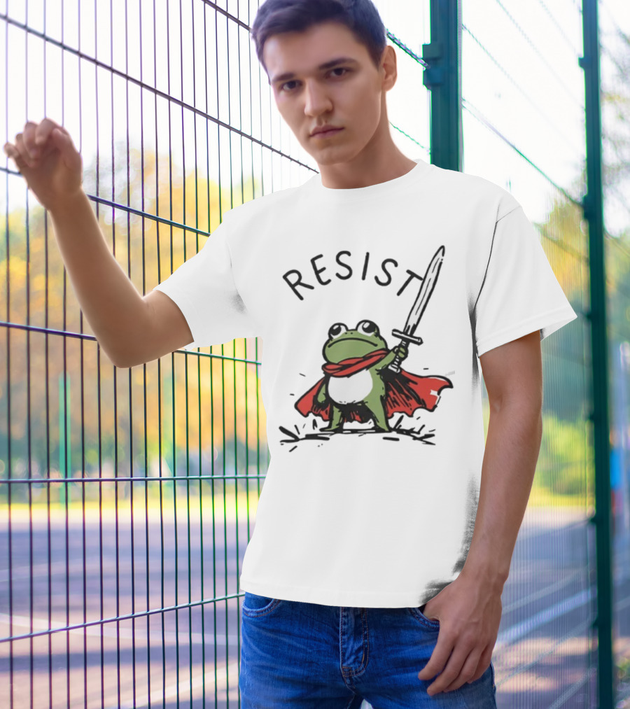 Portland Frog Resist Sword Cape T-Shirt