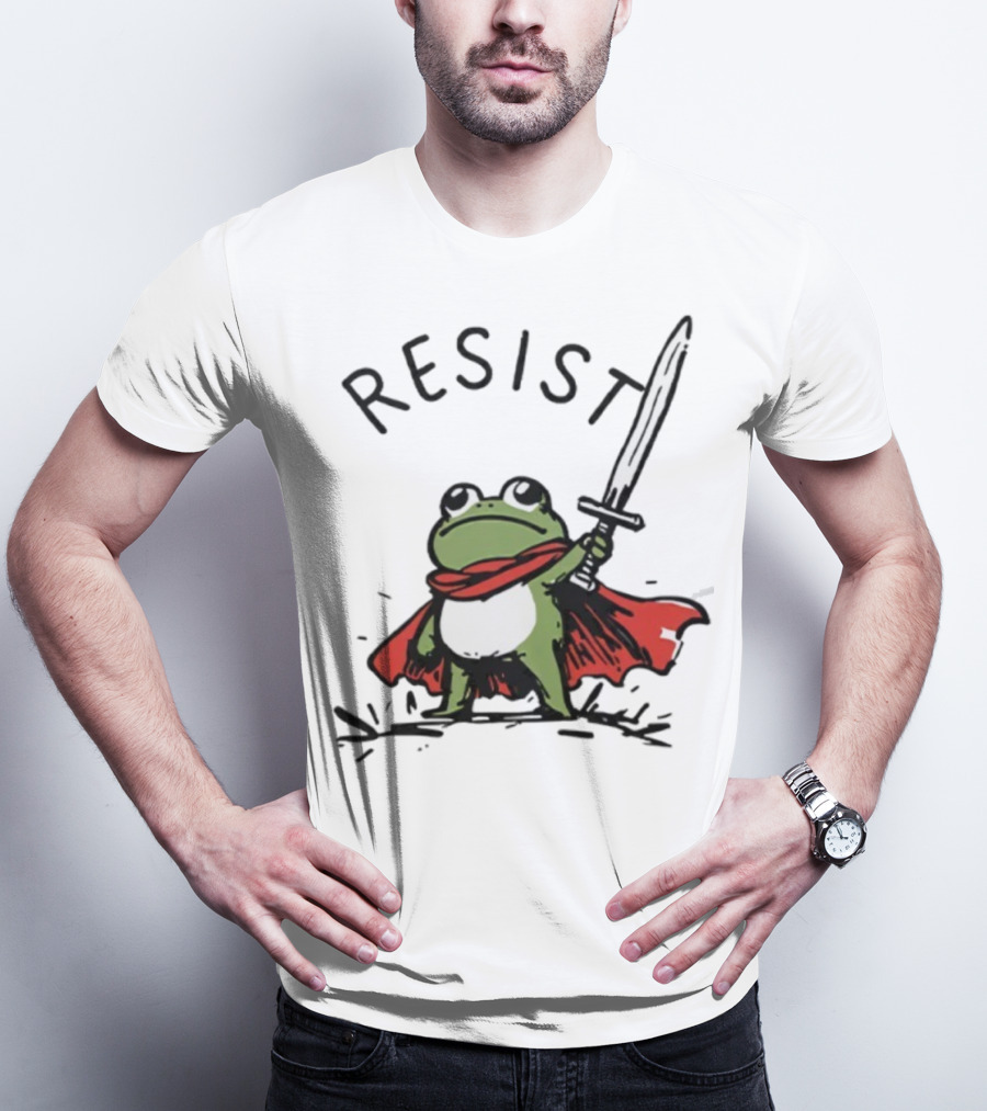 Portland Frog Resist Sword Cape T-Shirt