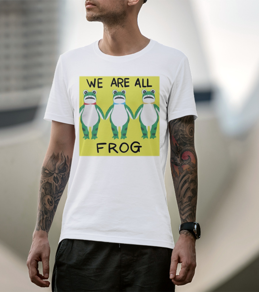 Portland Frog We Are All Frog Trio Colorful Cartoon Style T-Shirt