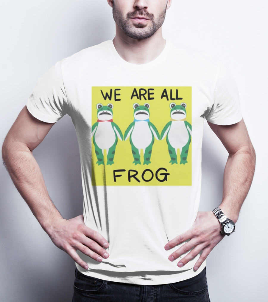 Portland Frog We Are All Frog Trio Colorful Cartoon Style T-Shirt