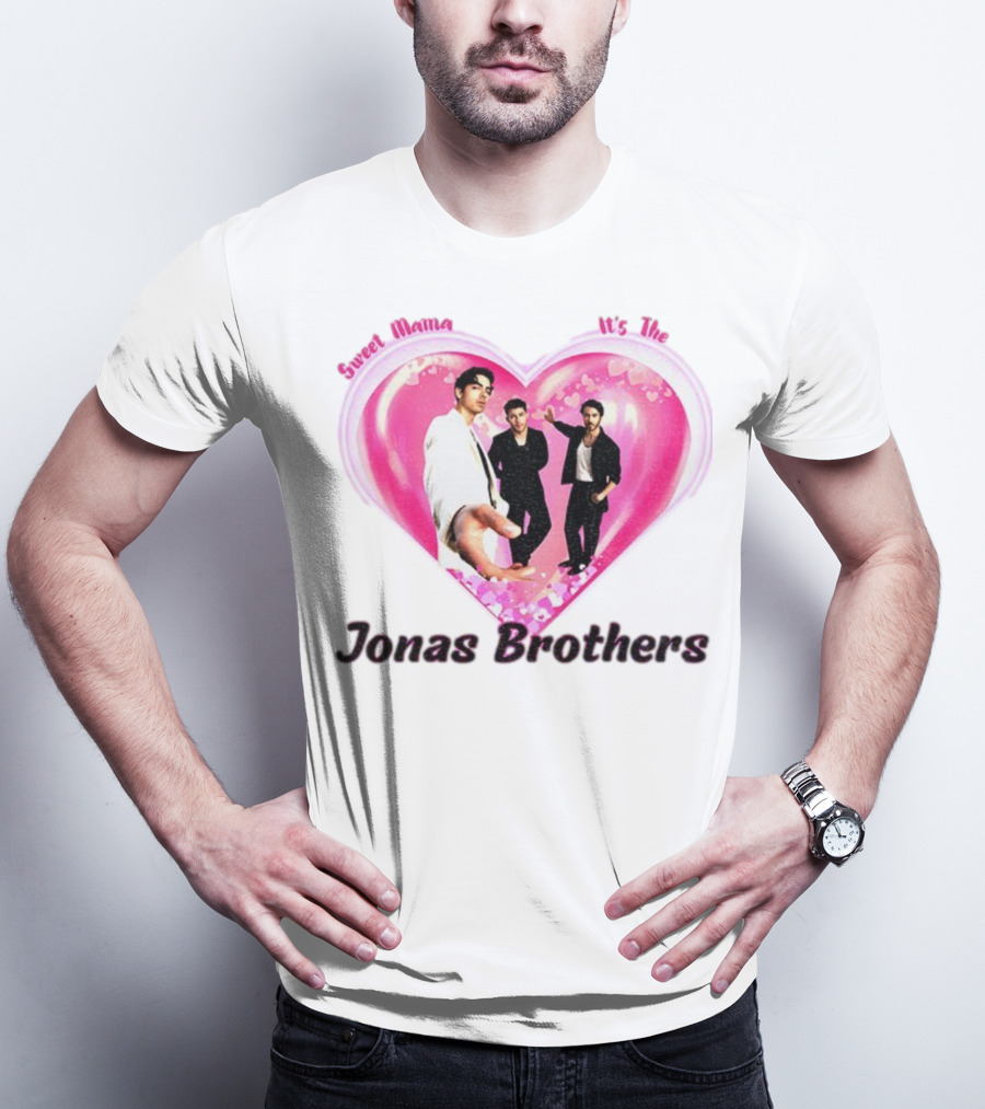 Sweet Mama It's The Jonas Brothers Boyband Vintage Heart Design T-Shirt