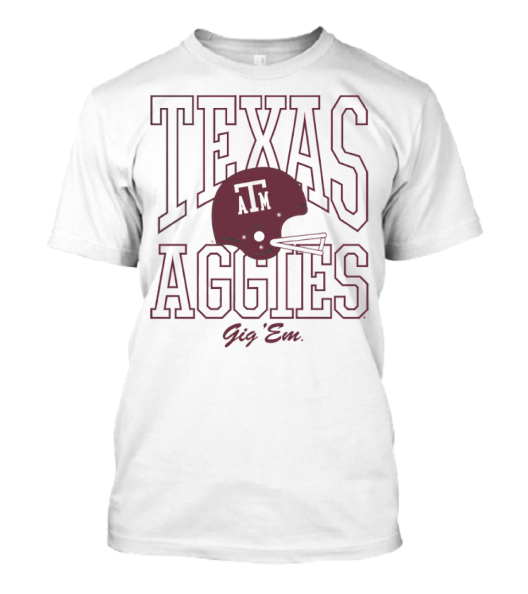 Texas A&M Aggies Gig 'Em 1975 Football Helmet A&M T-Shirt