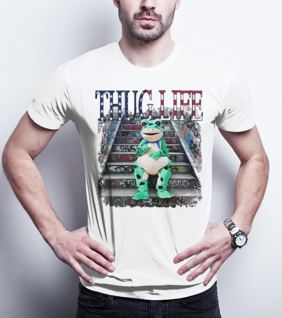 THUG LIFE Frog Costume Graffiti Steps T-Shirt