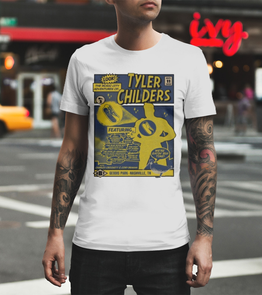 Tyler Childers The Music City Adventures Featuring Charley Crockett Cory Branan GEODIS Park Nashville TN Oct 11 2025 T-Shirt