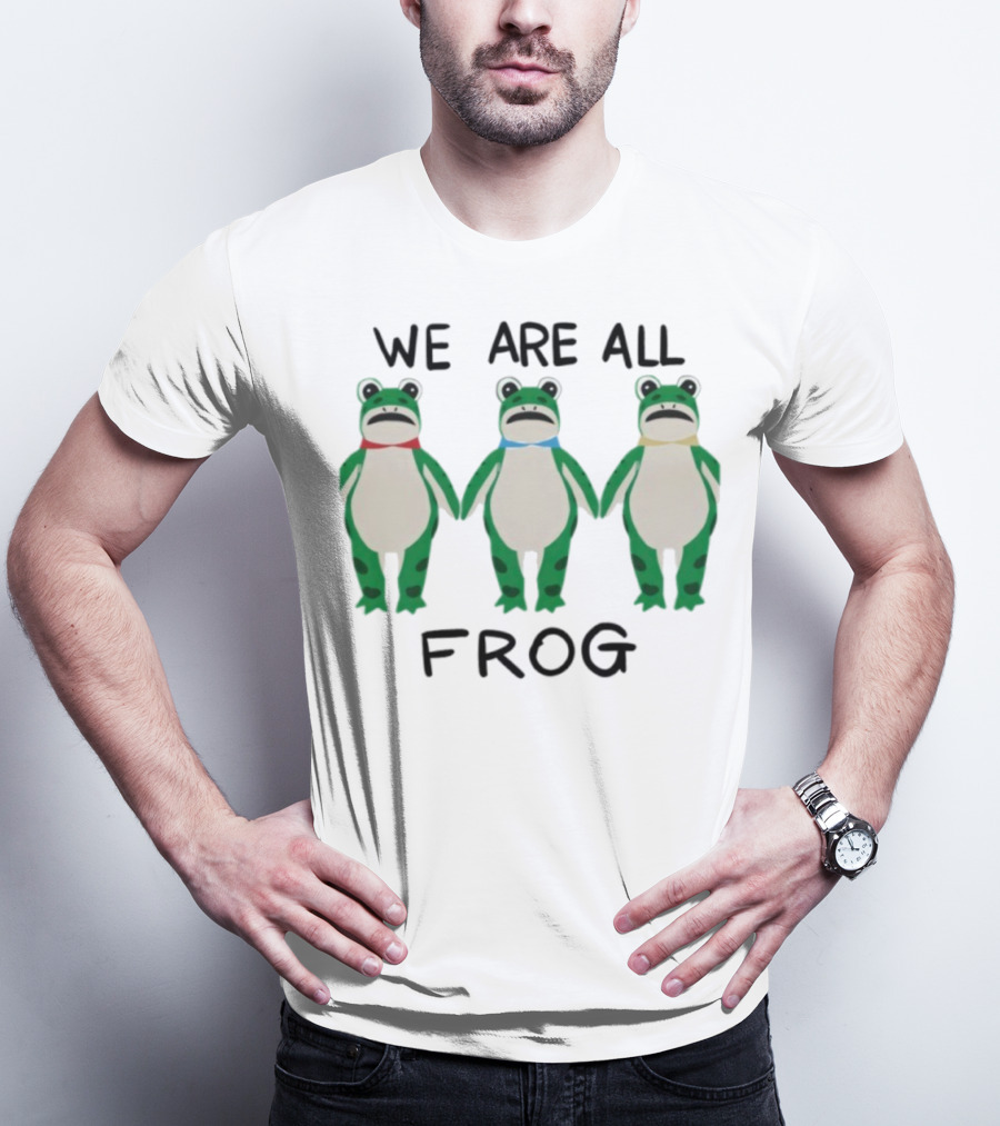 We Are All Frog Portland Trio Fun Quirky Green Frog Characters T-Shirt