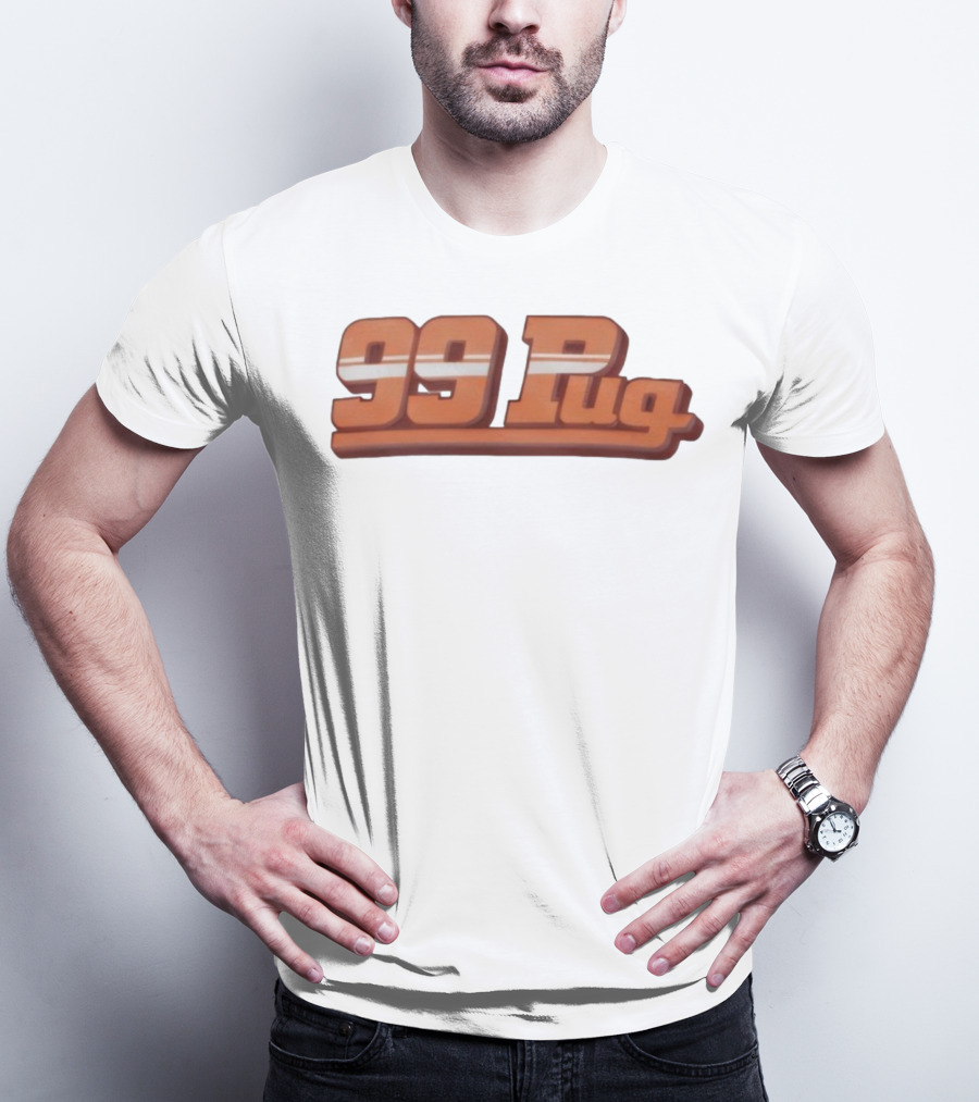99 Pug Retro Sports Style Bold Font T-Shirt
