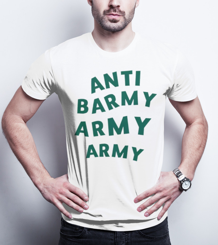 Anti Barmy Army Text Graphic T-Shirt