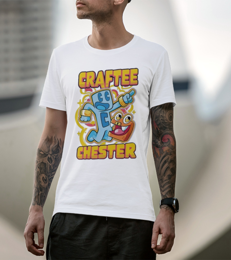 Craftee Chester Cartoon Characters Adventure T-Shirt