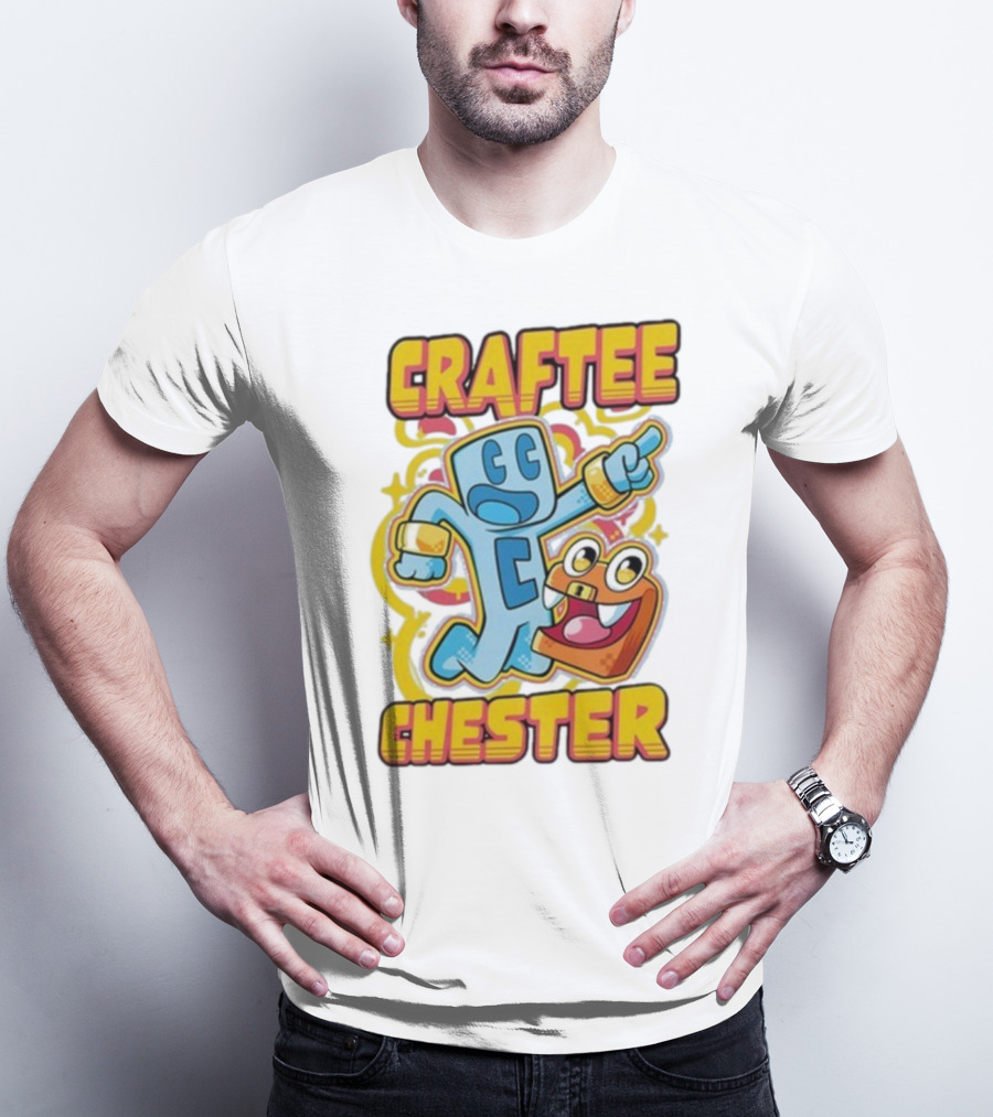 Craftee Chester Cartoon Characters Adventure T-Shirt