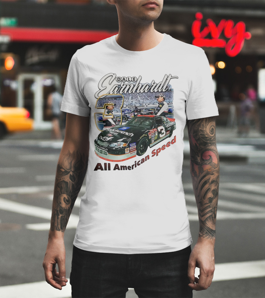 Dale Earnhardt Chevrolet Monte Carlo Number 3 Goodwrench NASCAR All American Speed T-Shirt