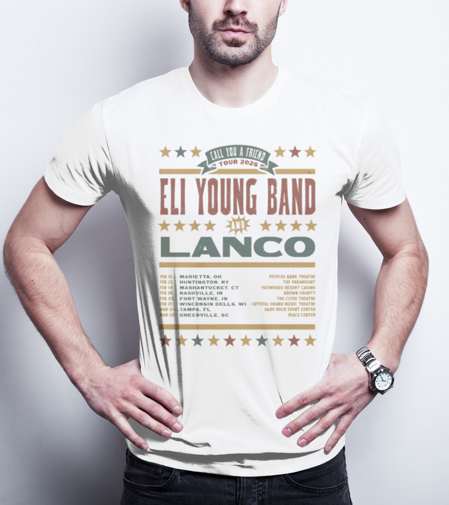 Eli Young Band Tour 2026 Lanco With Special Guest Locations T-Shirt