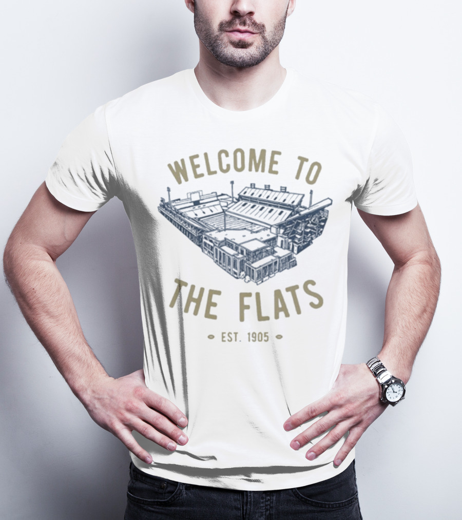 Georgia Tech Yellow Jackets Welcome To The Flats Est 1905 Stadium Blueprint T-Shirt