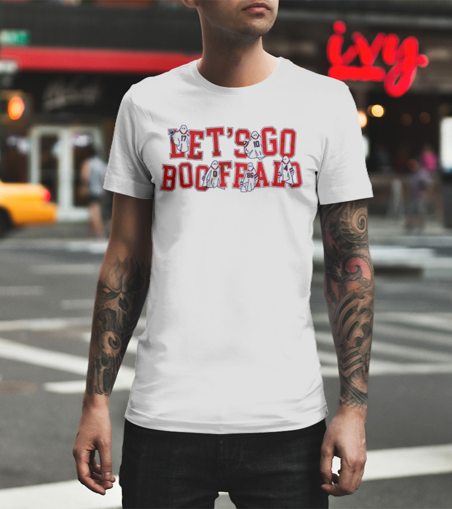 Buffalo Bills NFL 2025 Let's Go Booffalo Ghost Theme T-Shirt