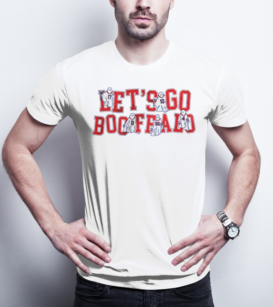 Buffalo Bills NFL 2025 Let's Go Booffalo Ghost Theme T-Shirt