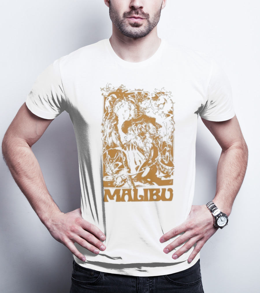 Malibu Wizard Mystical Floral Art Vintage Style T-Shirt