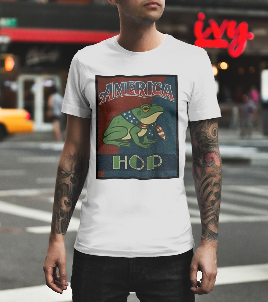 America Frog HOP Patriotic Protest Portland T-Shirt