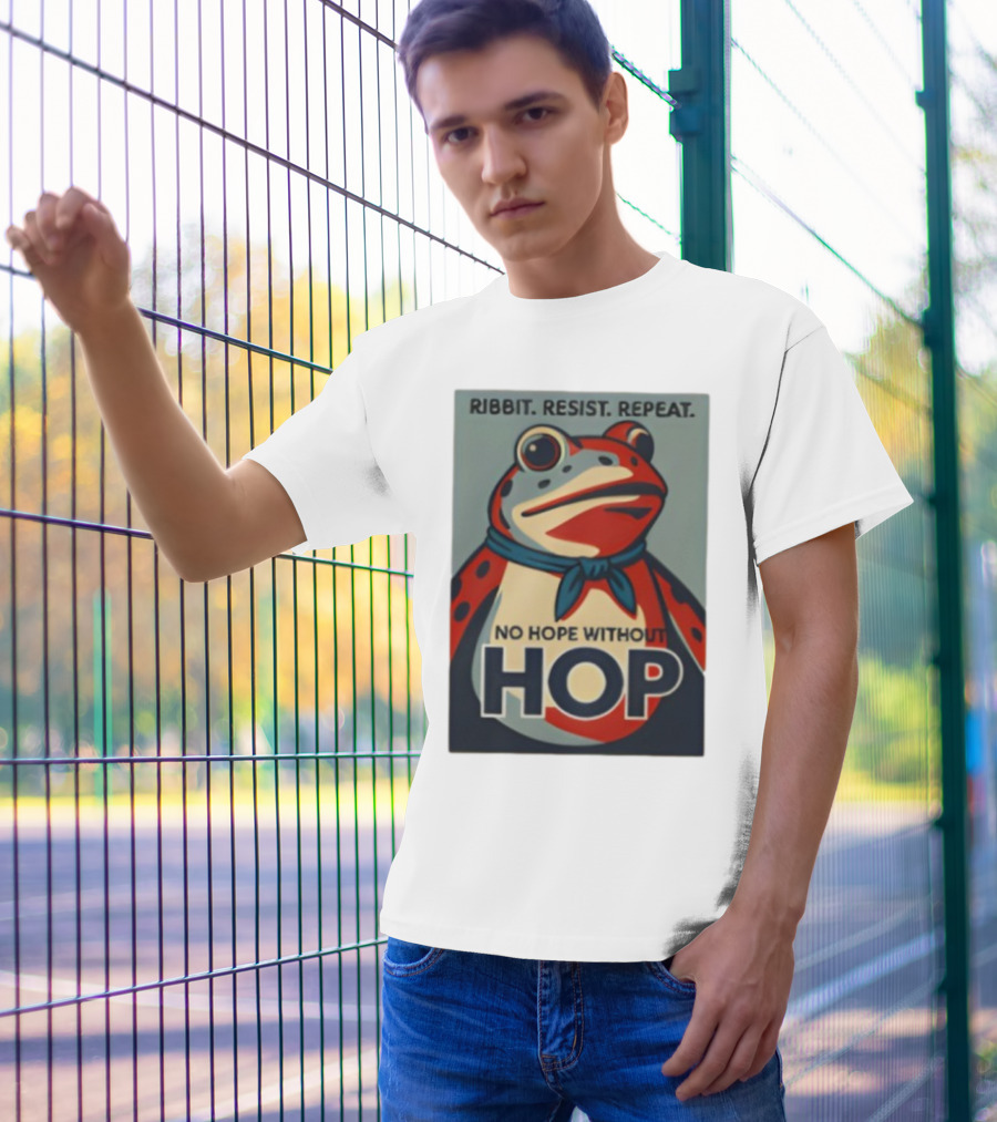 Ribbit Resist Repeat No Hope Without Hop Portland Frog T-Shirt