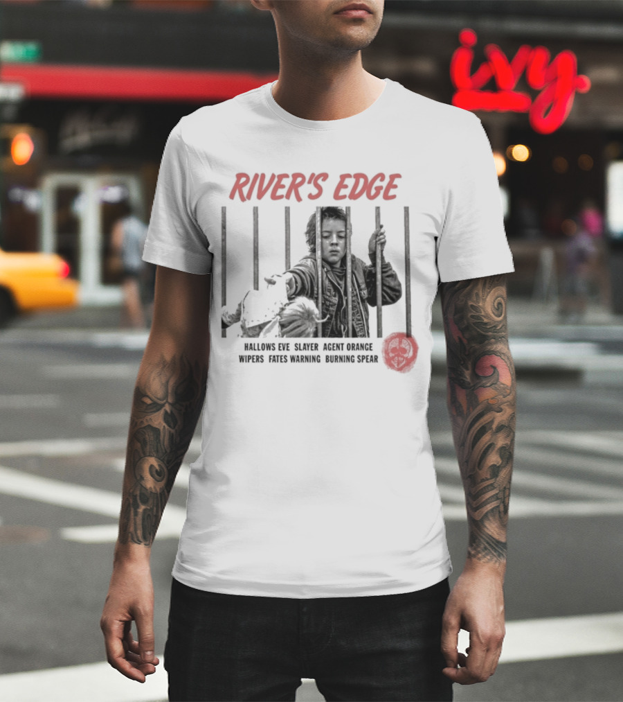River’s Edge Hallows Eve Slayer Agent Orange Wipers Fates Warning Burning Spear Skulls T-Shirt