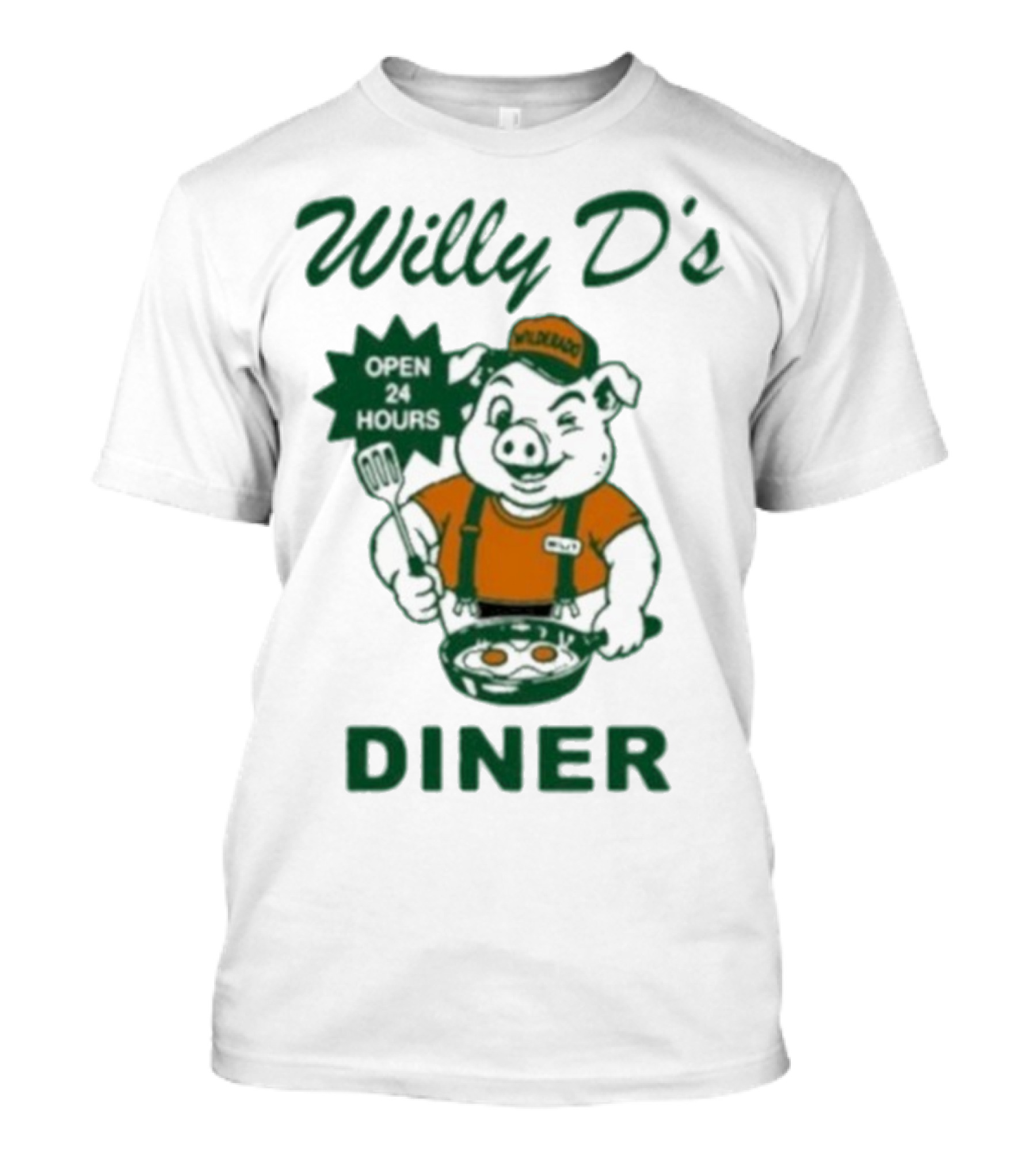 Wilderado Willy D's Diner Open 24 Hours Pig Cooking Eggs T-Shirt