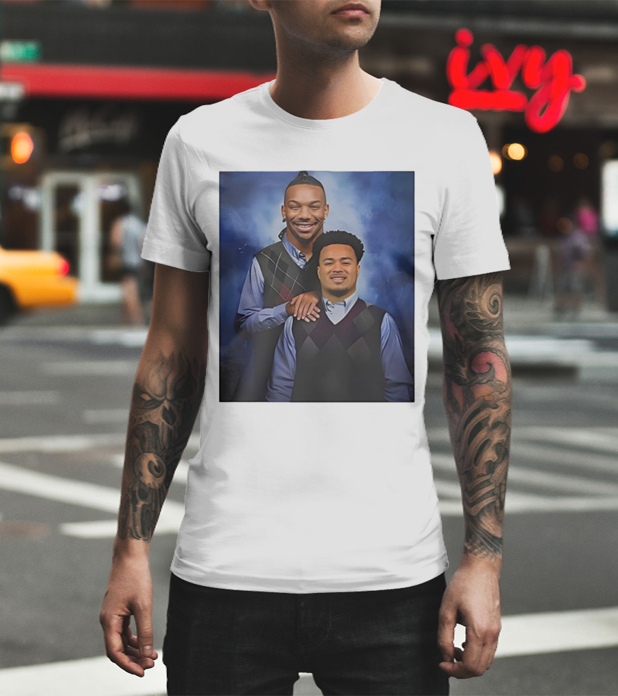 Bijan Robinson Tyler Allgeier Stepbrother Portrait Parody T-Shirt
