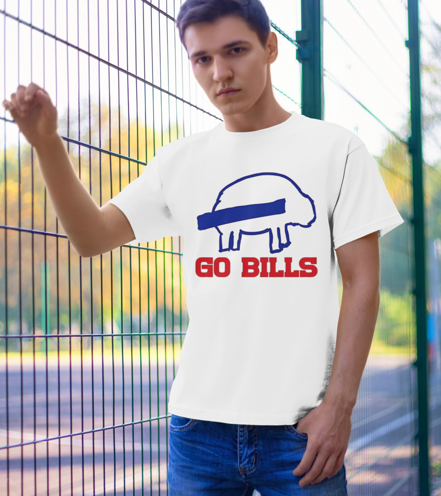 Buffalo Bills Go Bills Funny Sketch Football Fan T-Shirt