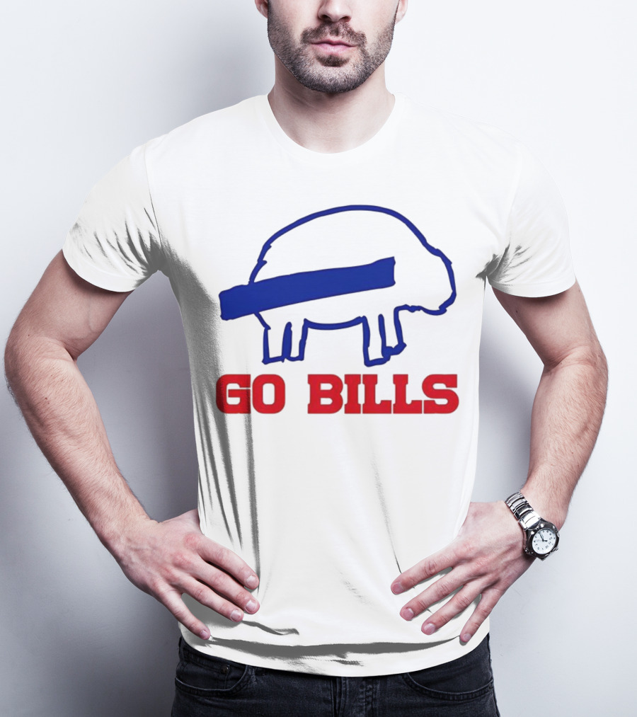 Buffalo Bills Go Bills Funny Sketch Football Fan T-Shirt