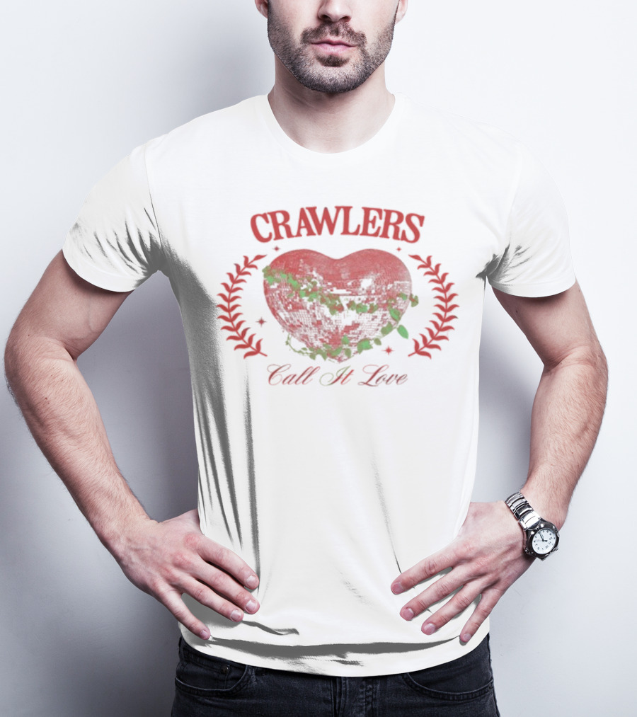 Crawlers Call It Love Heart Valentines Disco 2025 T-Shirt