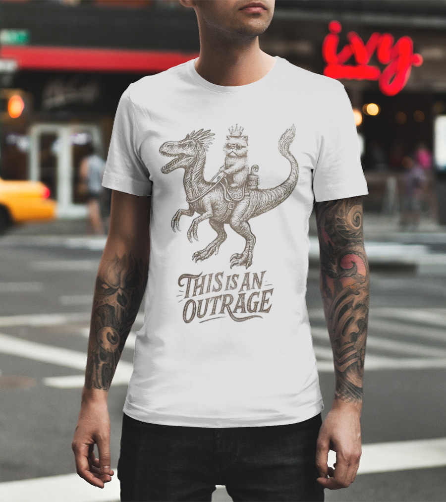 Donut And Mongo Dungeon This Is An Outrage Dinosaur Rider Adventure T-Shirt