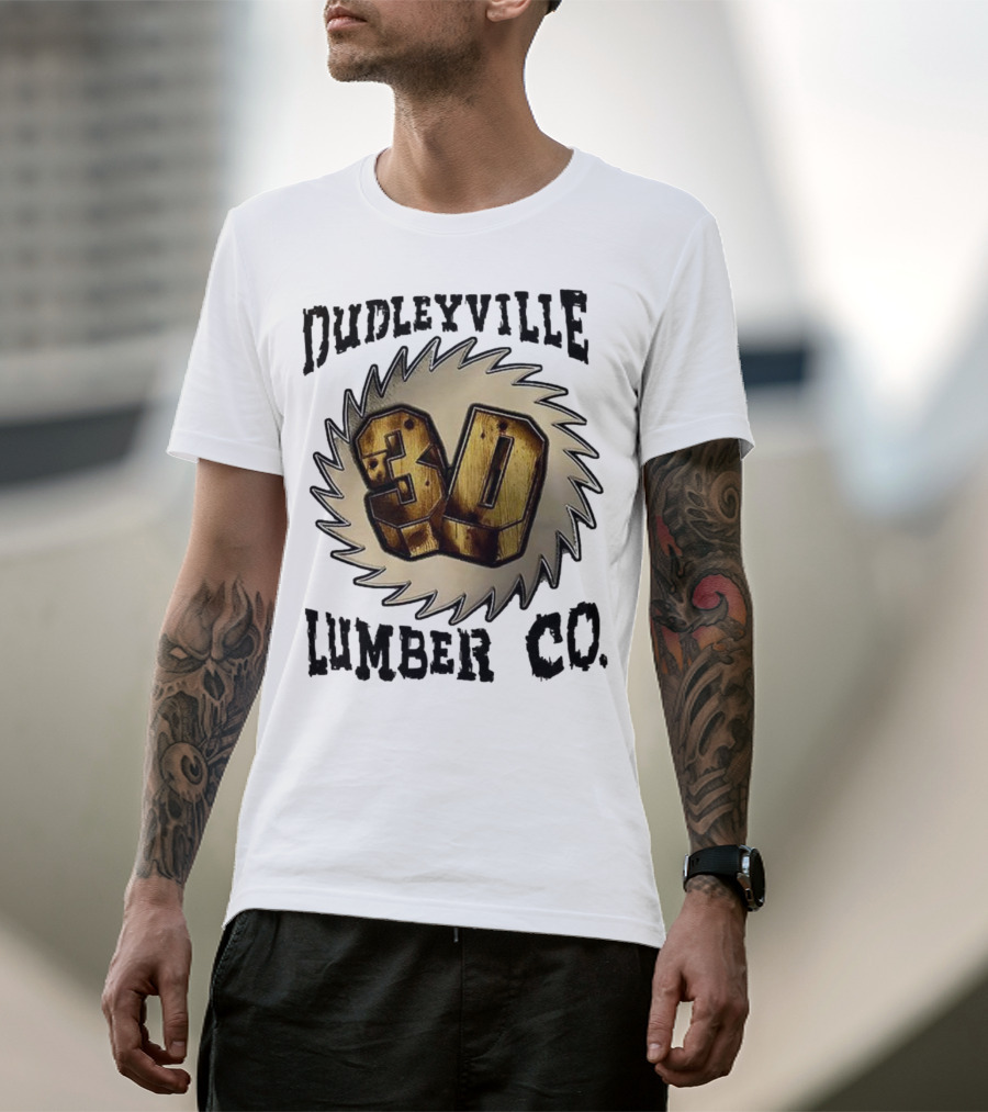 Dudleyville 3D Lumber Co Saw Blade Logo T-Shirt