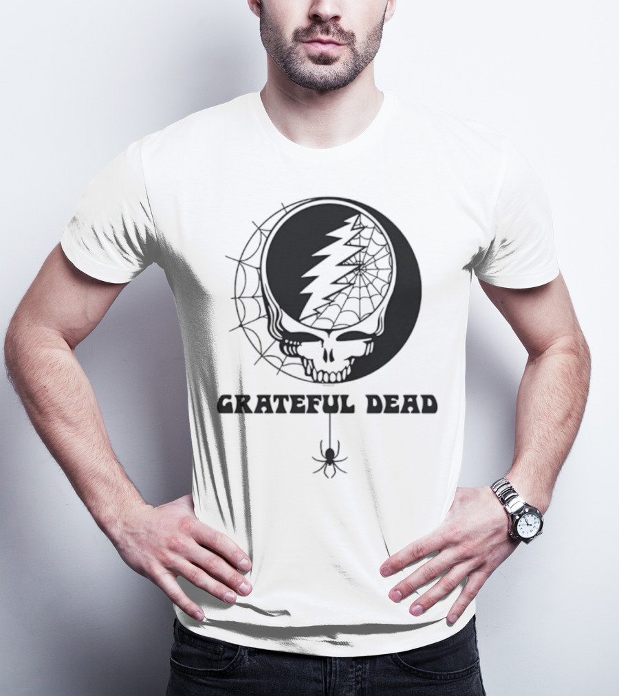 Grateful Dead Steal Your Face Spiderweb Skull Halloween T-Shirt