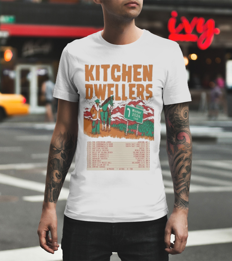 Kitchen Dwellers Winter Tour 2026 Exit 26 Music Venues And Dates T-Shirt