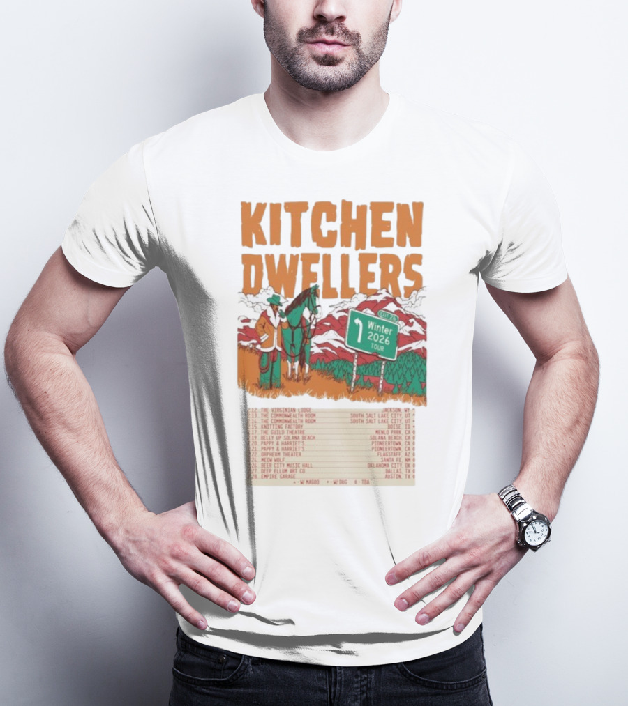 Kitchen Dwellers Winter Tour 2026 Exit 26 Music Venues And Dates T-Shirt