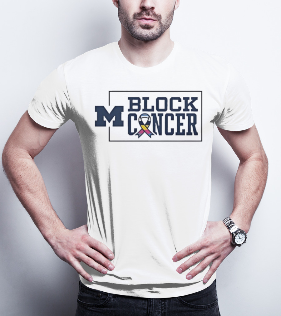 Michigan Block Cancer 2025 Football T-Shirt