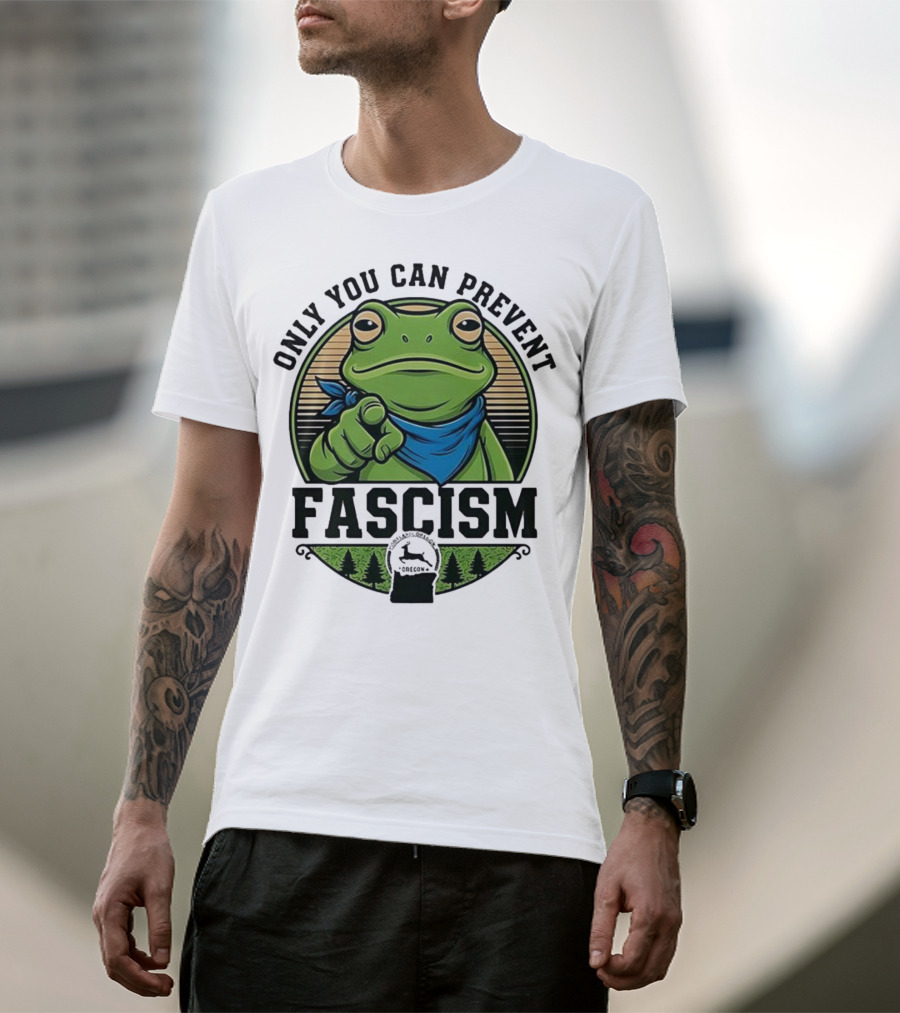 Only You Can Prevent Fascism PortlandFrog Protest Forest Bandana T-Shirt