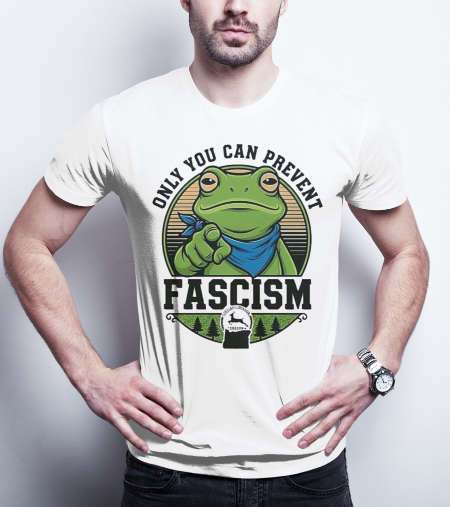 Only You Can Prevent Fascism PortlandFrog Protest Forest Bandana T-Shirt