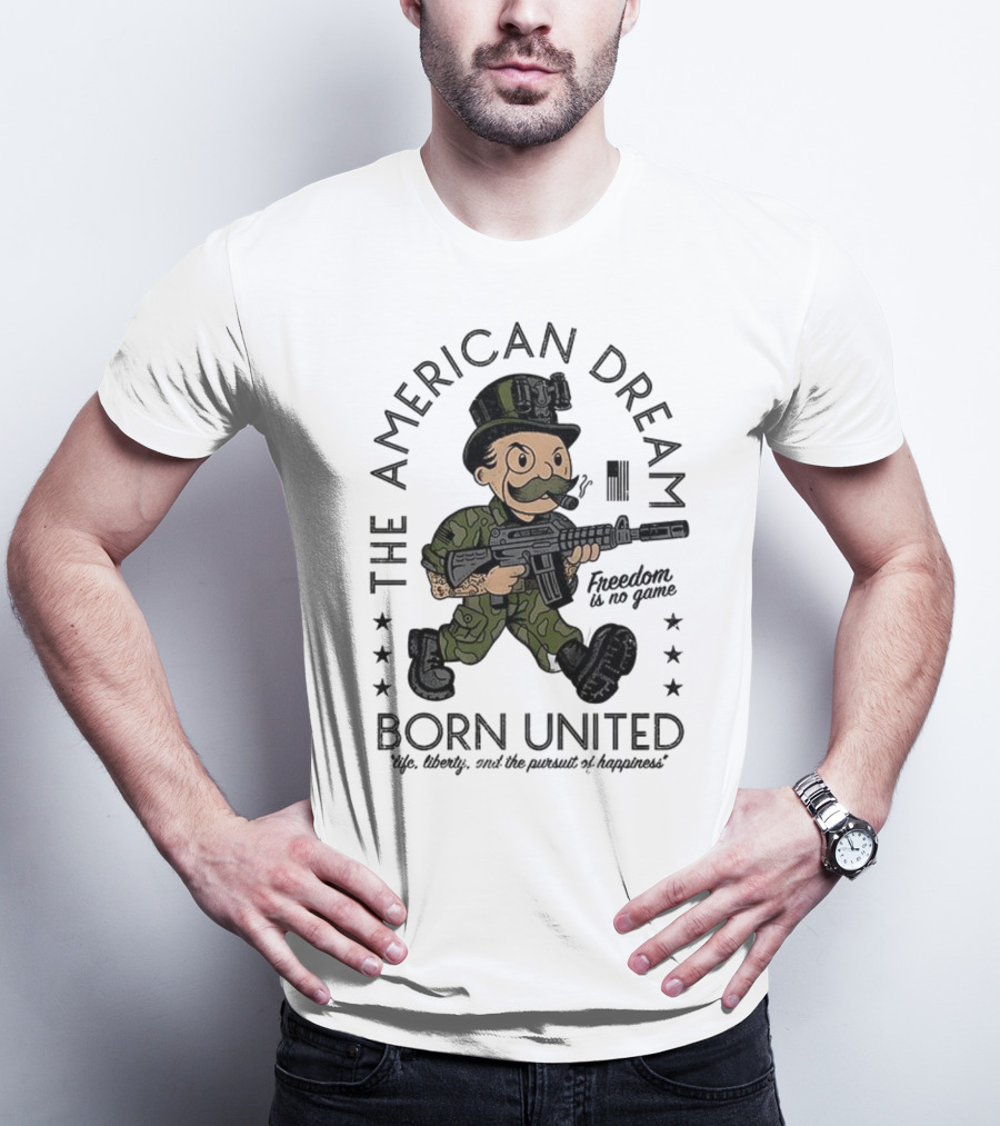 The American Dream Freedom Is No Game Born United Uncle Sam Camo Soldier T-Shirt